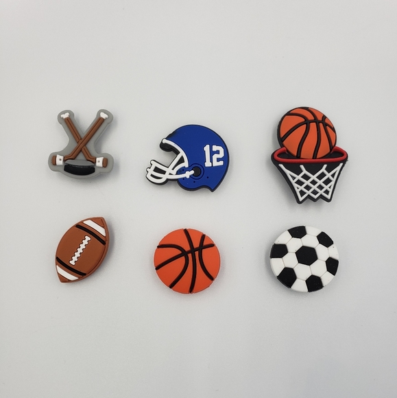 Accessories | 6pc Set Sports Shoe Charms Croc Jibbitz Lace Clips | Poshmark